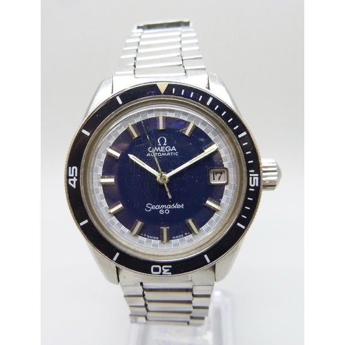 A 1970/71 Omega Seamaster 60 automatic stainless steel wristwatch with ...