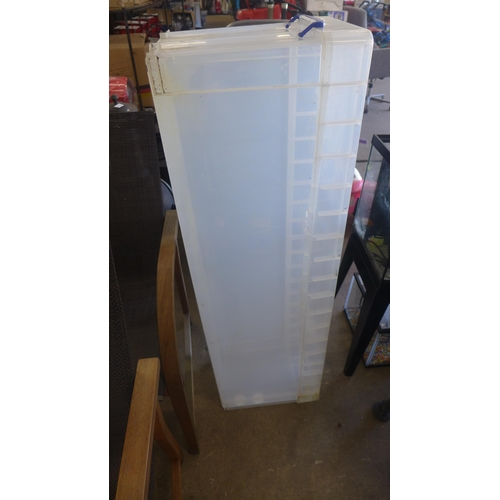 3 assorted plastic storage boxes including a 77L Really Useful box ...