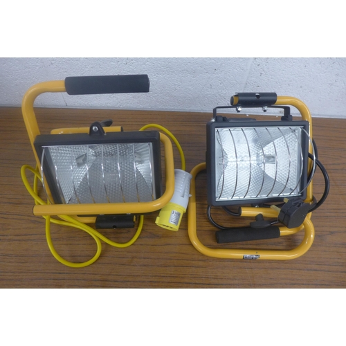 Four Halogen work lights - Two 110V halogen work lights and Two 240V ...