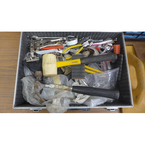 An assortment of tools including Workzone screwdriver set, spanners ...