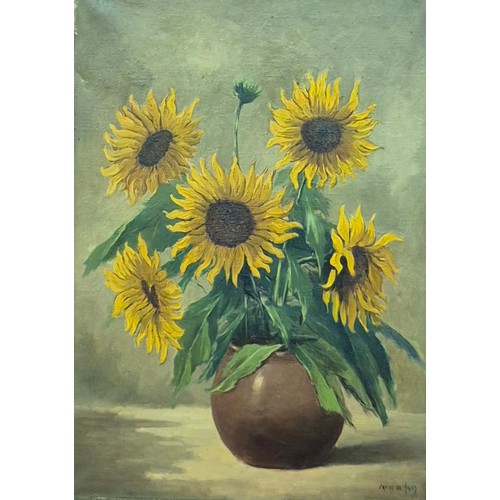 Frans Anthonius de Haas (Dutch 1921-2011) , still life of sunflowers in ...