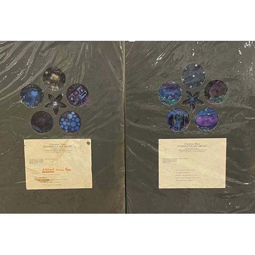 Christian Shaw, two stained glass exhibition samples, watercolour, 59 x ...