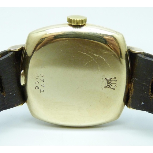 An Art Deco Rolex wristwatch, 9ct yellow gold case, numbered 9771 146 ...