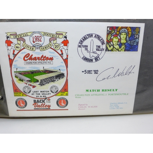 Football memorabilia; an album of 40 football match stamp covers, all ...