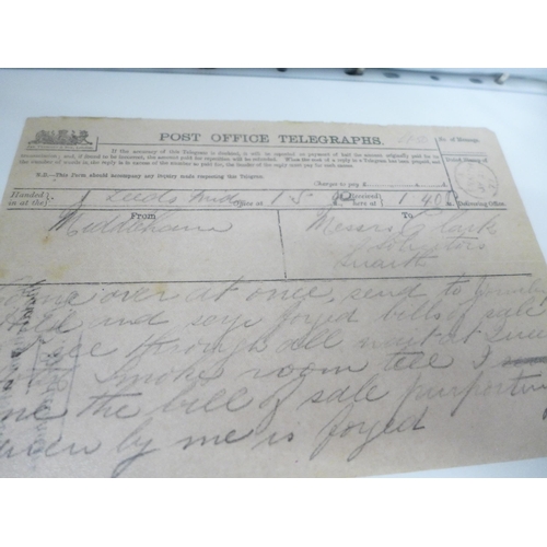 Paper ephemera; an album of telegraph forms, 1870s onwards, mainly post ...
