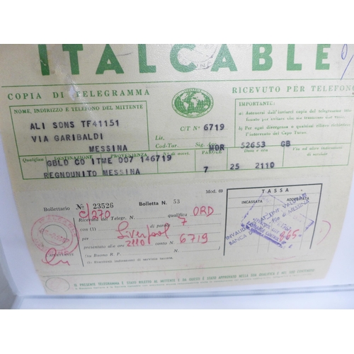 Paper ephemera; an album of telegraph forms, 1870s onwards, mainly post ...