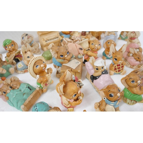 Large collection of Pendelfin rabbit figures examples including Crocker ...