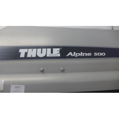 An Alpine 500 Thule 8ft roofbox and 2 brackets with key