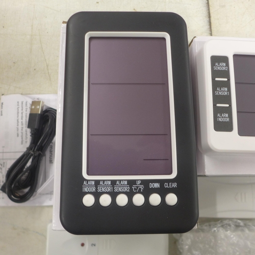 2 Twin remote channel digital fridge thermometers