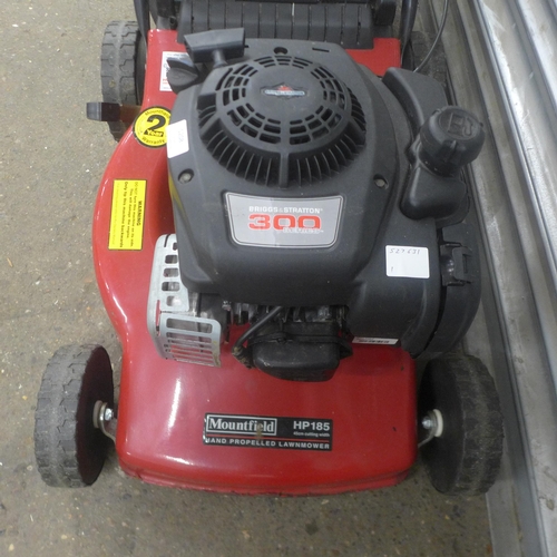A Mountfield HP185 hand propelled petrol lawn mower with a 45cm cutting ...
