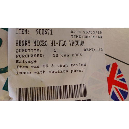 Henry micro hi-flo vacuum Cleaner, original RRP £139.99 + VAT (358-247 ...