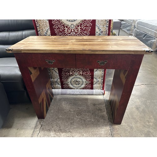 A vintage style Union Jack console table with 2 drawers
