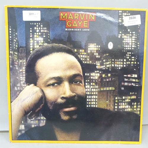 A Marvin Gaye autographed album, Midnight Love, no COA