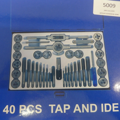 A 40 piece tap and die set in steel case