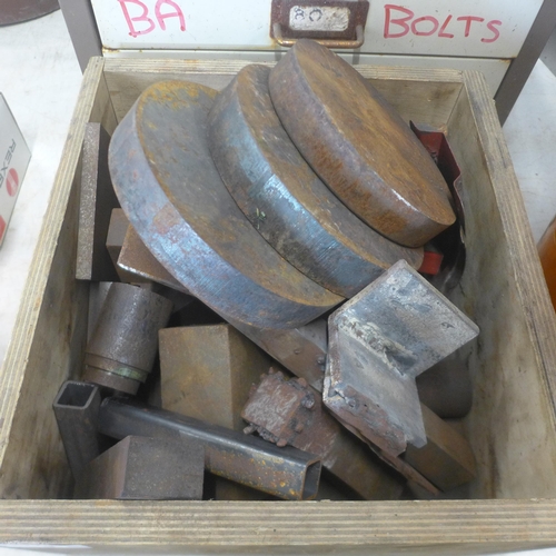 A quantity of model engineering tools including wheel blanks, etc., a ...