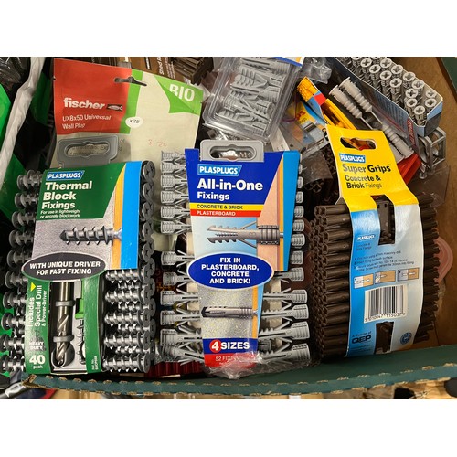 A quantity of assorted consumables including fixings, nails, wall plugs ...