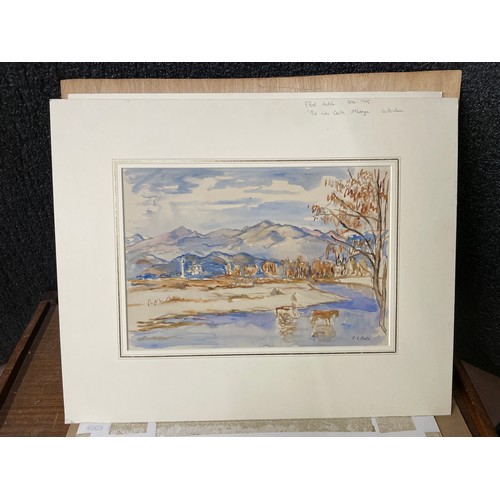 A folio of assorted paintings including, John Leech and Adrian Hill