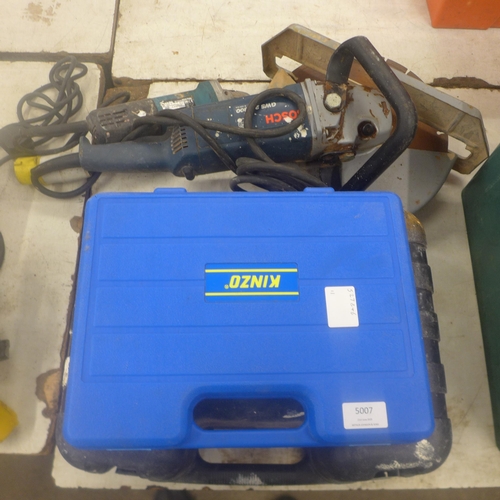 A quantity of cased power tools including, an Exact SP180 planer/sander ...