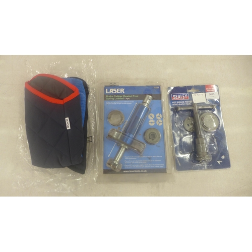 Two 4 piece brake piston winback tools and a pair of Roka welding anti ...