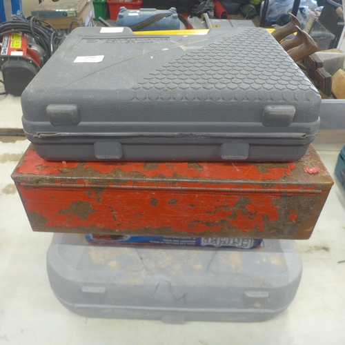 A quantity of cased power tools including, a Fairline FBH-9504A rotary ...