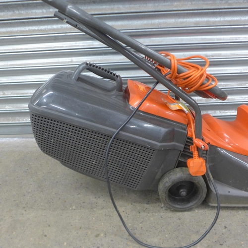 A Flymo EM032 electric mower with collection box and a Bosch electric ...