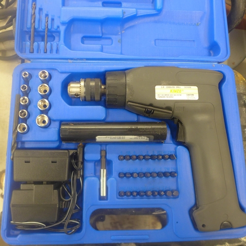 A quantity of cased power tools including, an Exact SP180 planer/sander ...