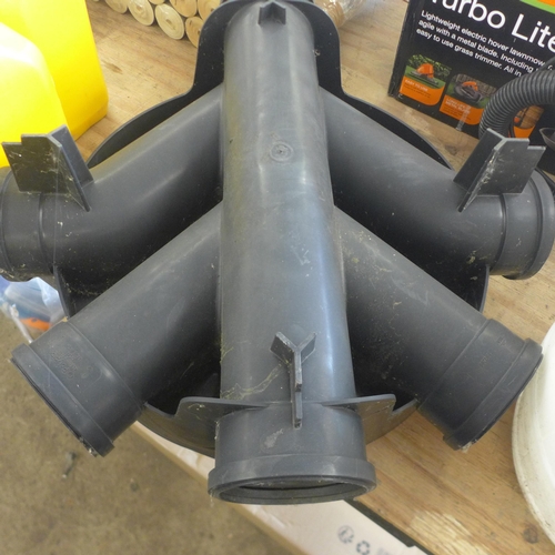 A Polypipe 460mm Underground Inspection Chamber Base with 4 110mm ...