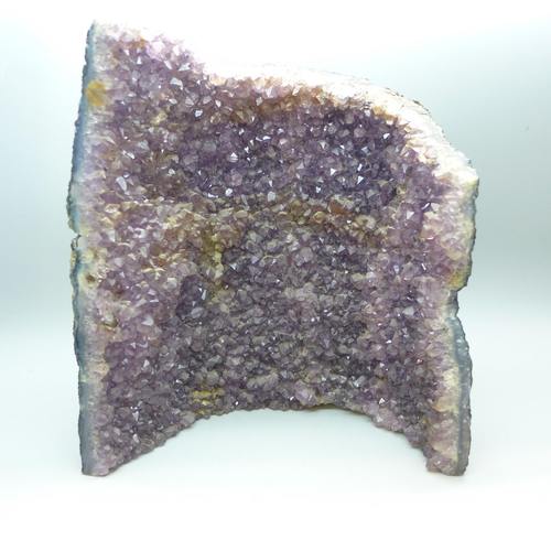 A large amethyst quartz geode, height 20cm