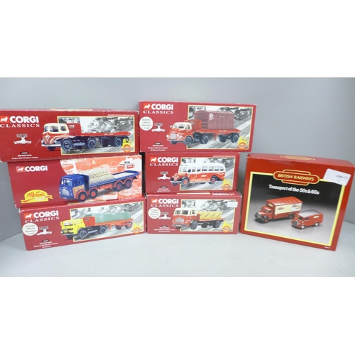 Seven Corgi British Railways model vehicles including Transport of the ...
