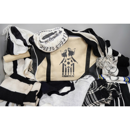 A collection of 1970s Notts County memorabilia including badges ...