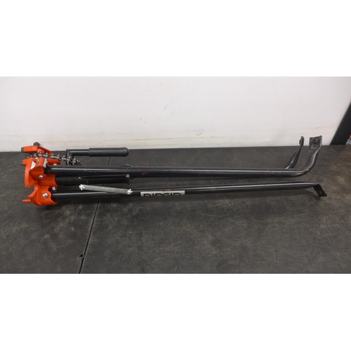 A Ridgid 425 threading machine pipe cutter with tripod stand