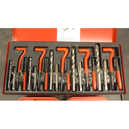 A cased Sealey AK5900B 8 piece socket adapter set and a cased thread ...