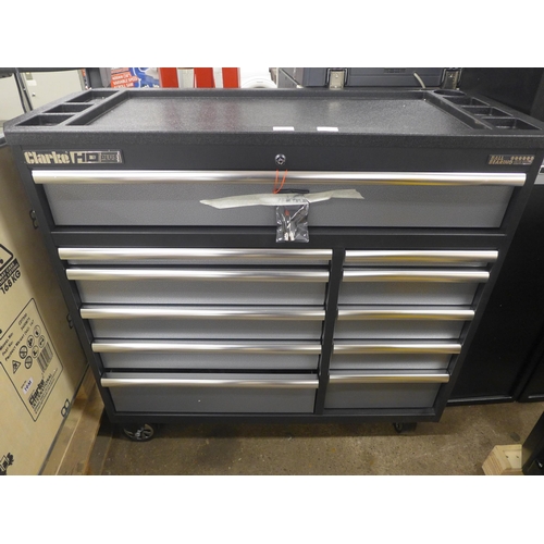 A Clarke HD Plus 11 drawer lockable tool storage chest with ball ...