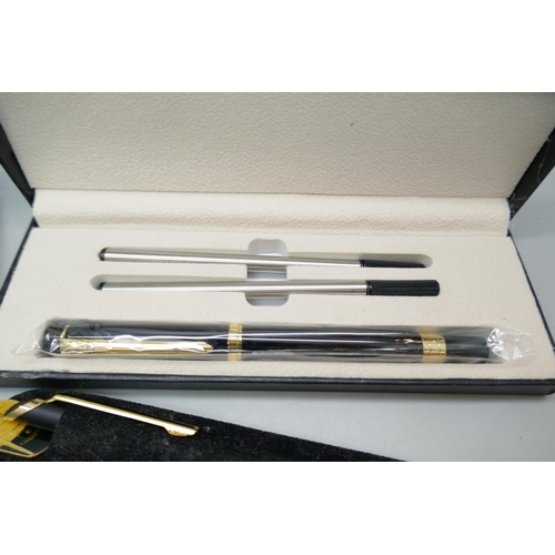 A collection of pens, including; Waterman and Guinness advertising
