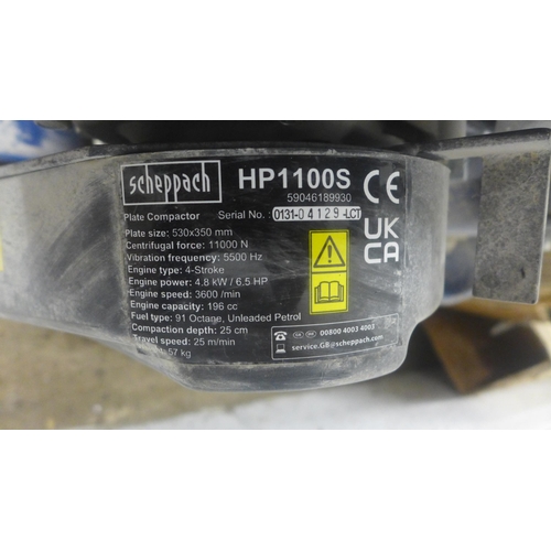 A Scheppach HP1100S petrol driven plate compactor and a quantity of ...