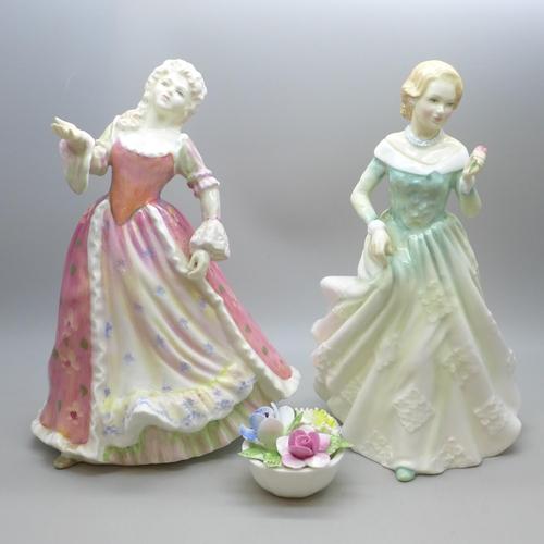 Two Royal Doulton figures - Caroline and Grace, together with a ...