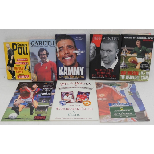 Five books, four signed including Graham Poll, Jeff Winter, Bob Wilson ...