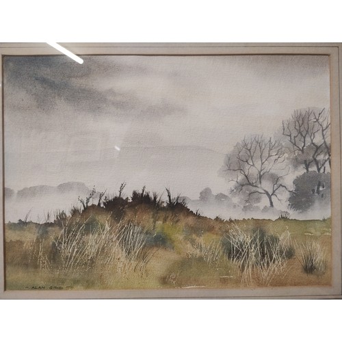 Alan Gill, pair of rural landscapes, watercolour, framed