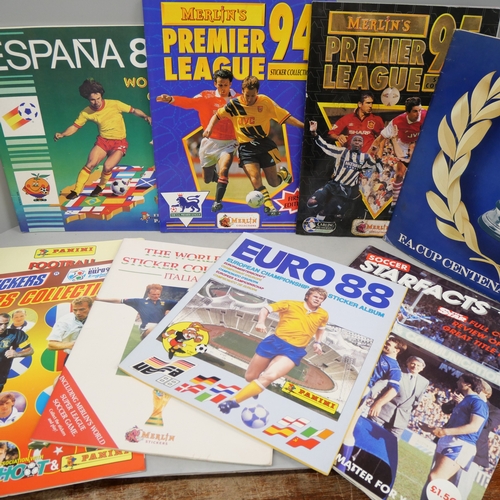Football; sticker albums, Panini Euro 1988, Merlin 1990, Panini 1920/ ...
