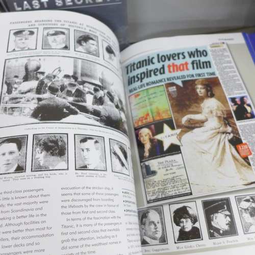 A collection of Titanic memorabilia and items, Titanic's Last Secret by ...