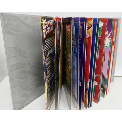 Six albums containing Marvel magazine and one album containing DC ...