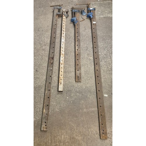 Four assorted sash clamps, including Record