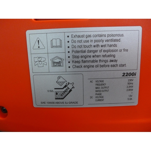 A Model 2200i petrol driven inverter generator *This lot is subject to VAT