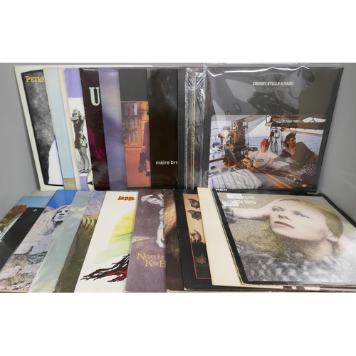 Twenty-four Rock and Pop records including, David Bowie, Kate Bush, Bob ...