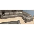 A Aiden & Ivy Karson grey leather electric reclining corner sofa ...