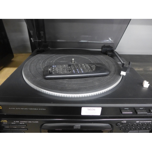 A JVC Hi-Fi set including an AL-E58 auto return turntable, XL-E58 ...