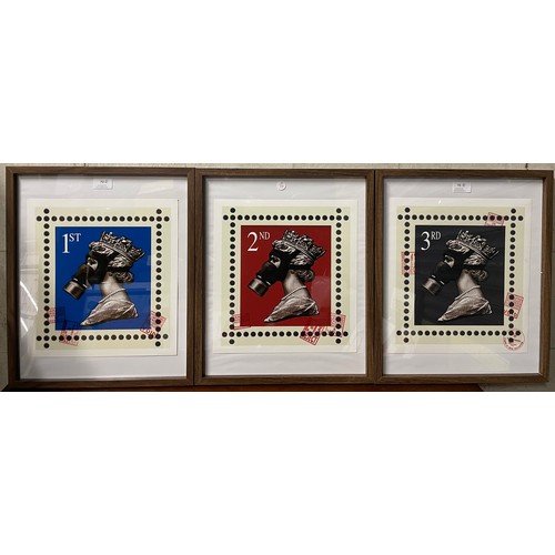 James Cauty (b.1956) , set of three art prints from the Stamps of Mass ...