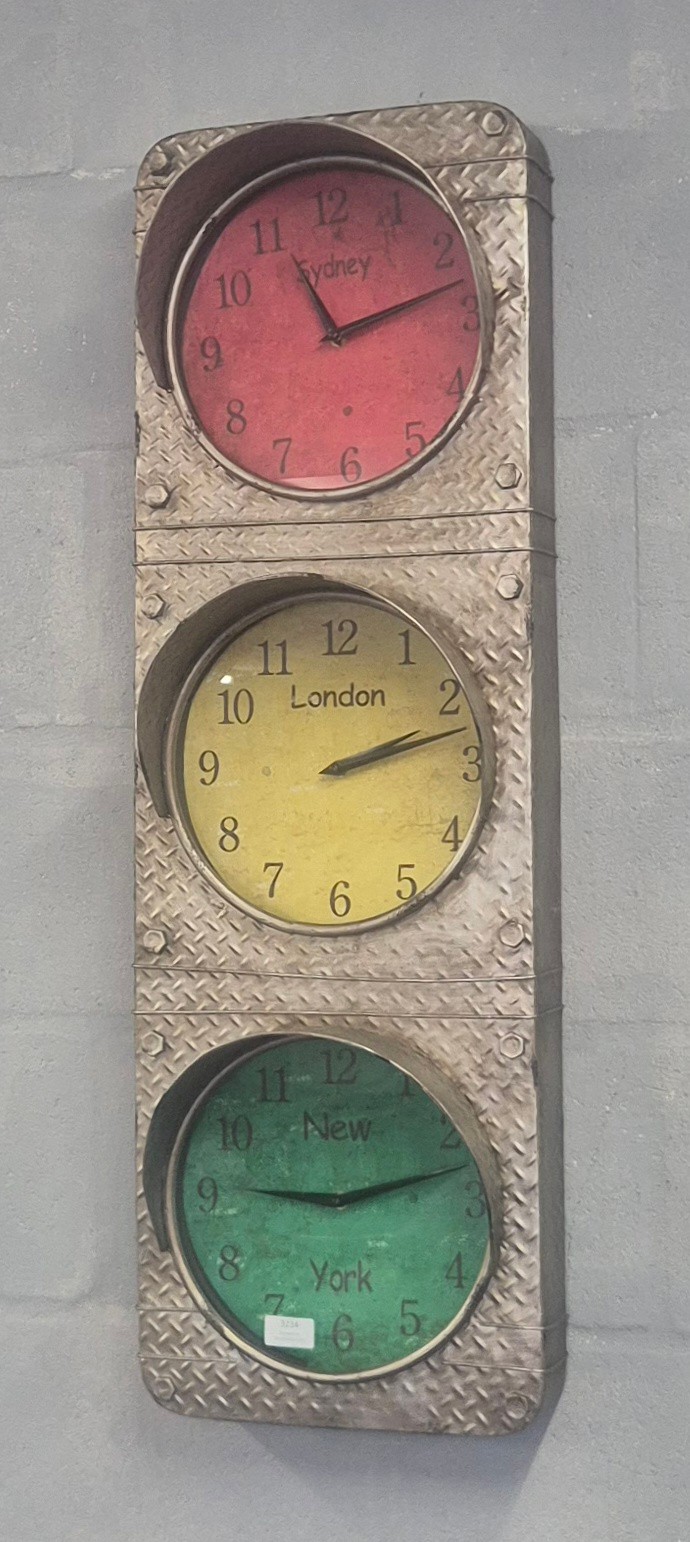 A traffic light clock