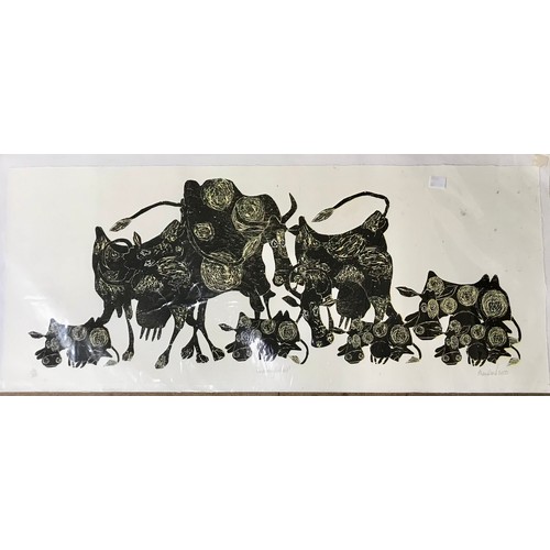 A limited edition Alison Reed Cow Family Portrait, no. 214/250, signed ...