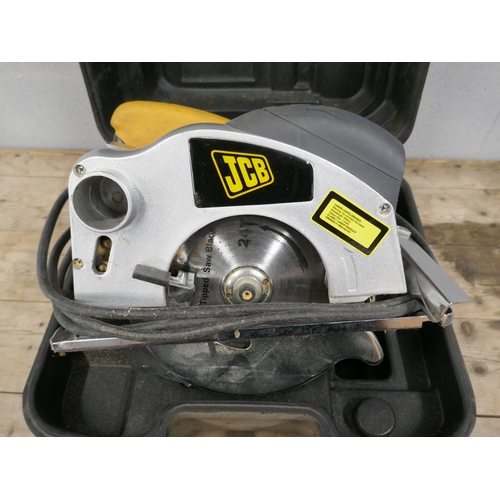 A JCB C51400, 240v circular saw in a case